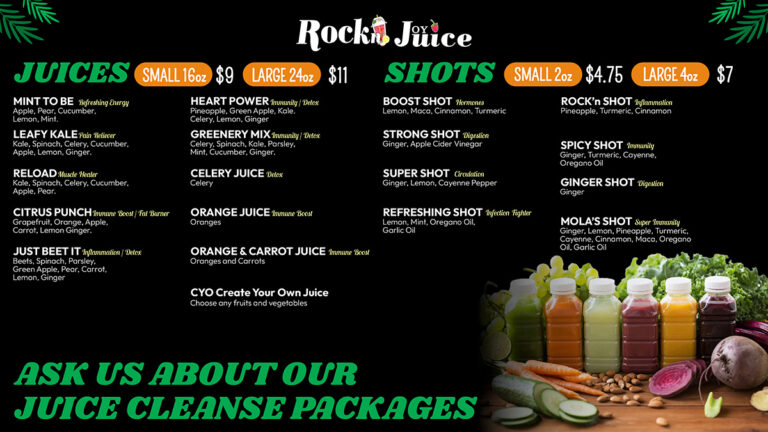 Menu – Rock’n Joy Juice