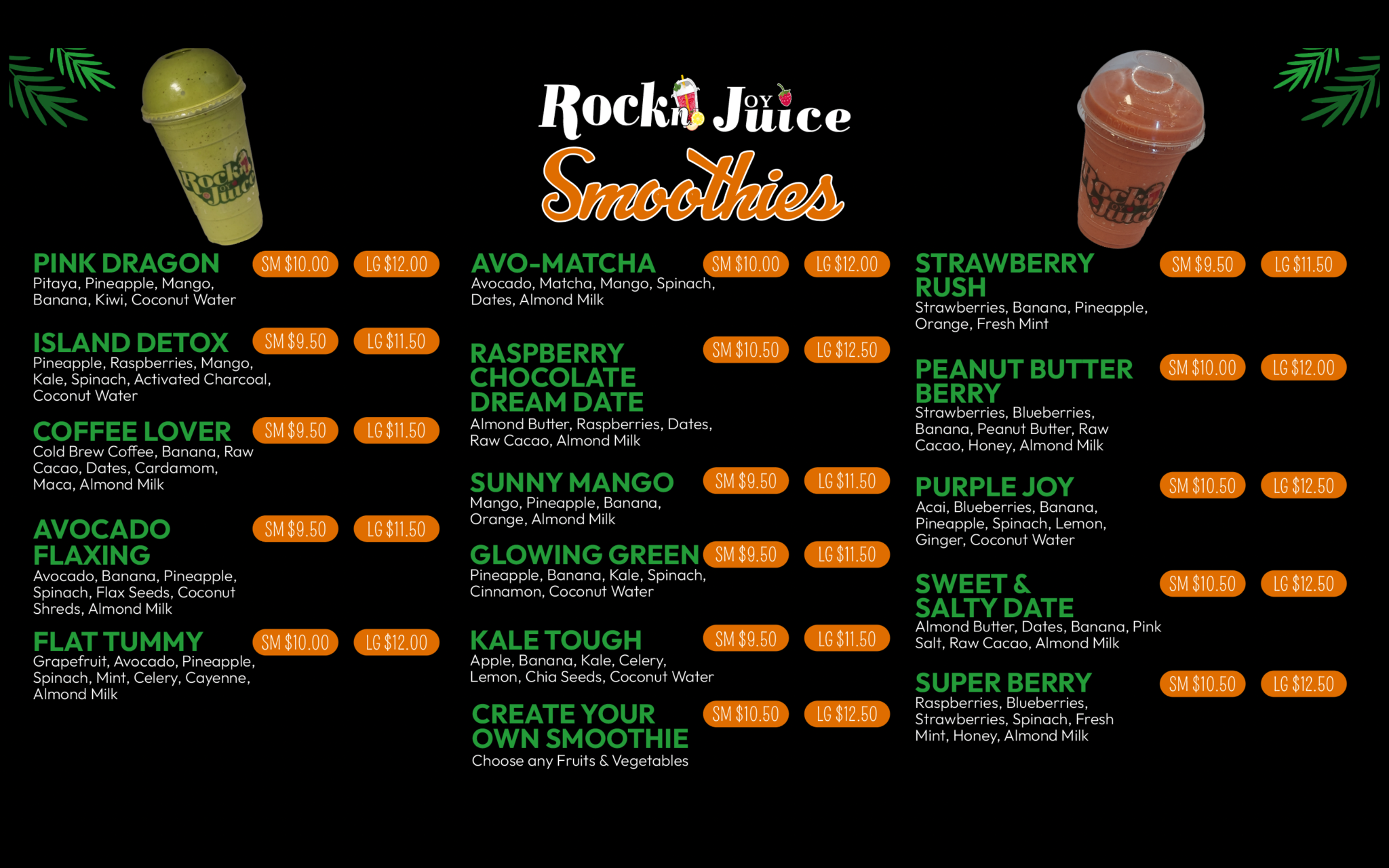 Menu – Rock’n Joy Juice