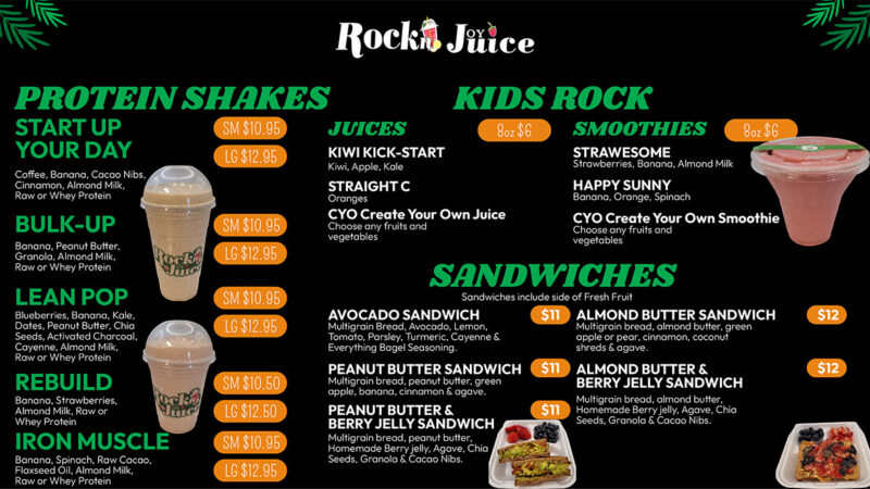 Menu – Rock’n Joy Juice